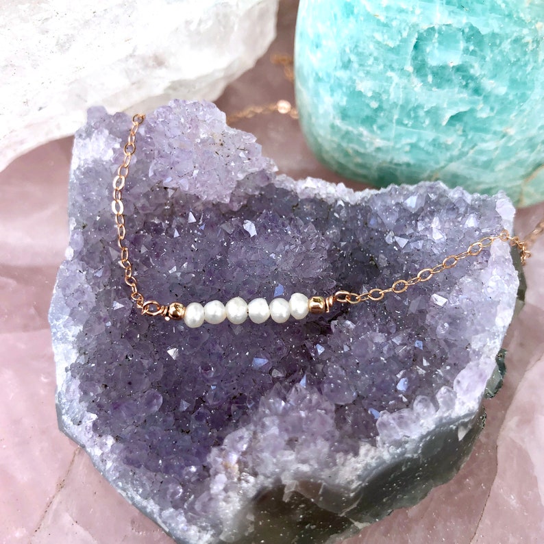 Dainty Pearl Choker Necklace Freshwater Pearl Necklace Etsy