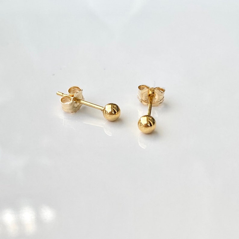 Simple Gold Studs 14k Gold Filled or Silver Minimalist Stud | Etsy