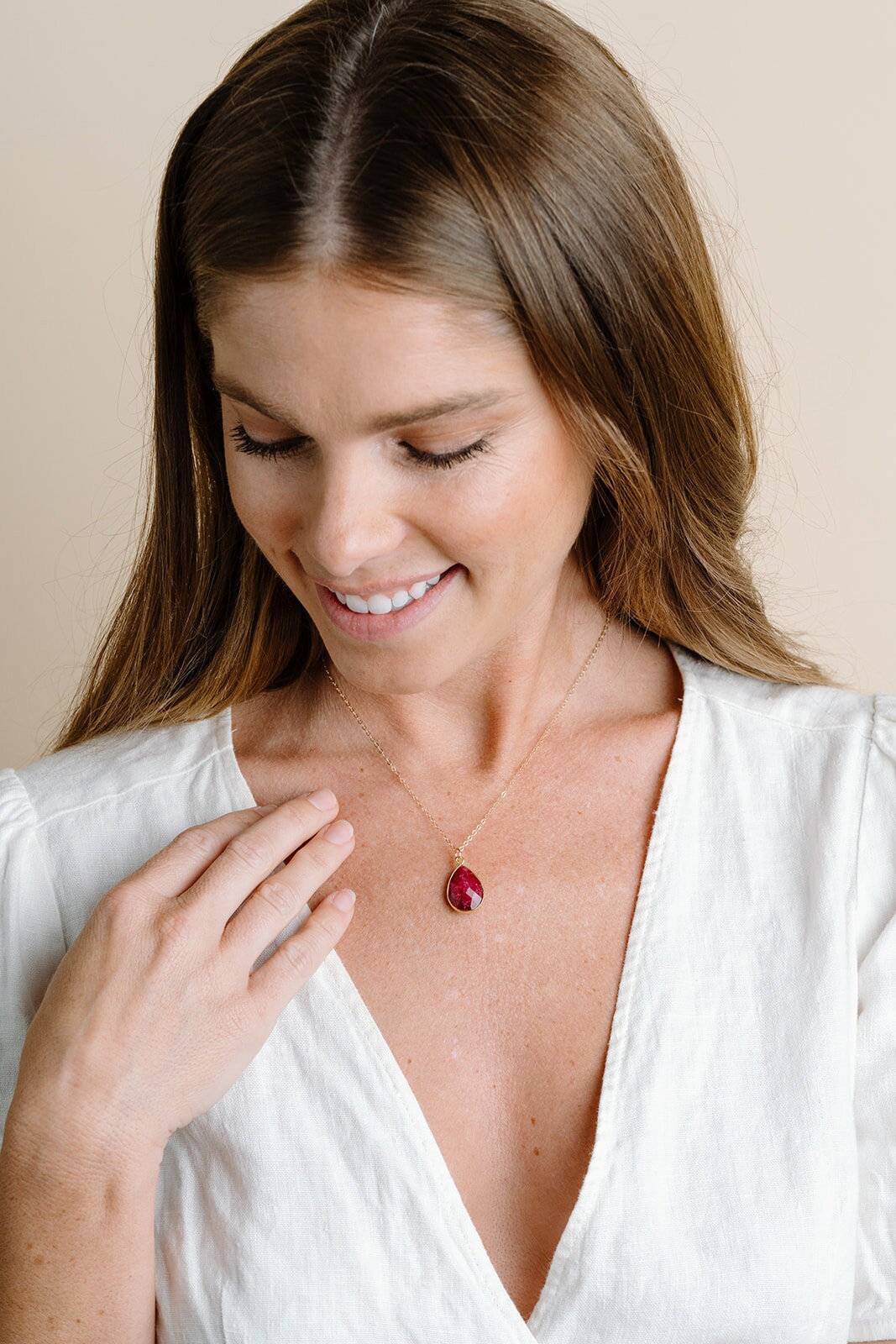 Raw Ruby Necklace July Birthstone Necklace Natural Gemstone - Etsy