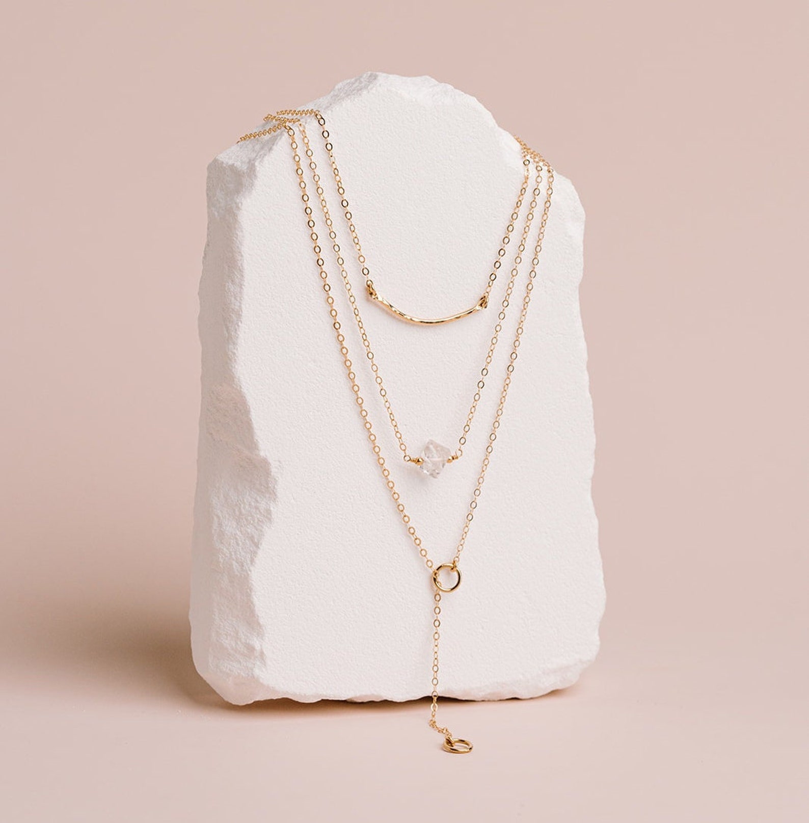 Delicate Layered Necklaces Set, Gold Layering Necklaces, Layered Set of ...