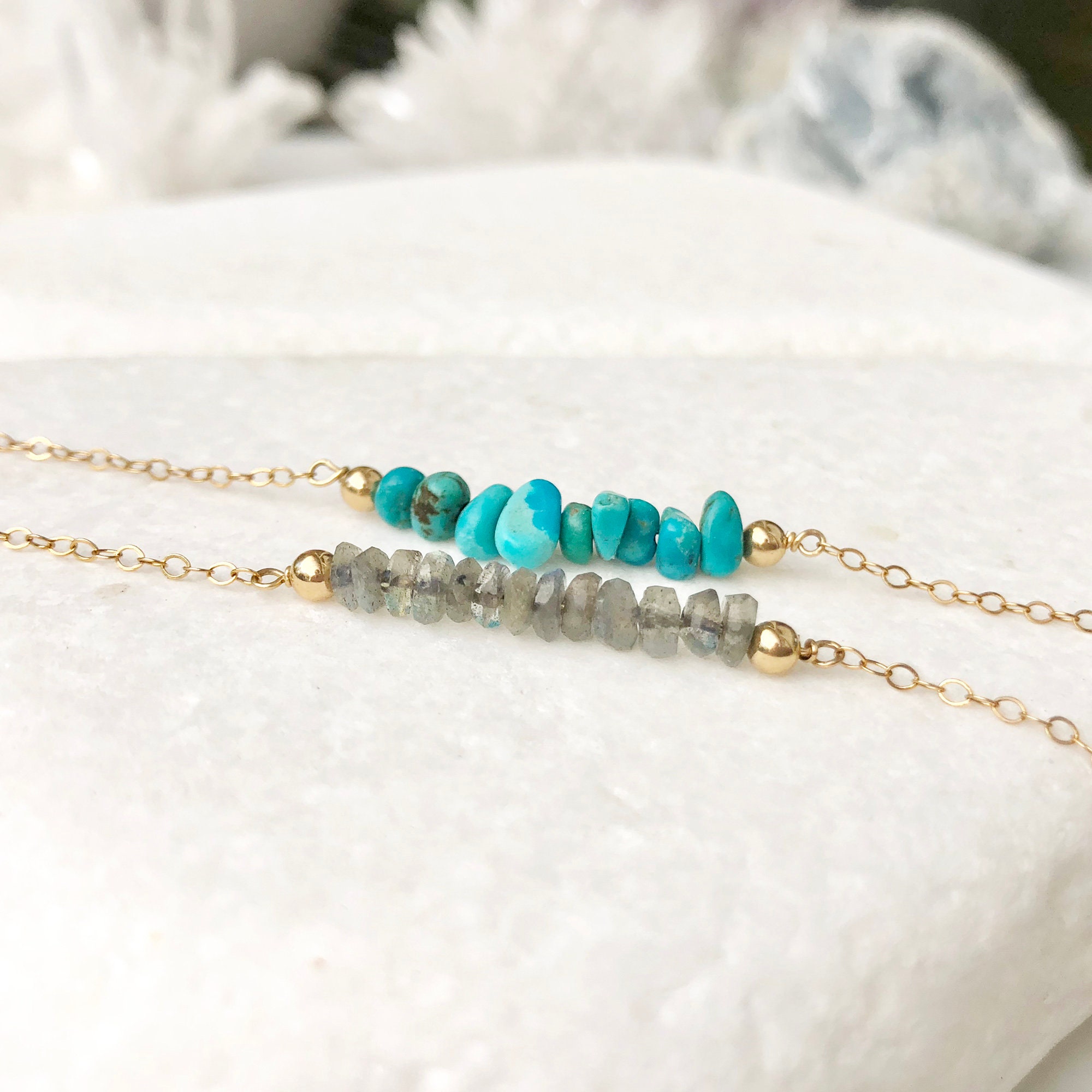 Bead Bar Bracelet Gemstone Bar Bracelet Simple Birthstone | Etsy