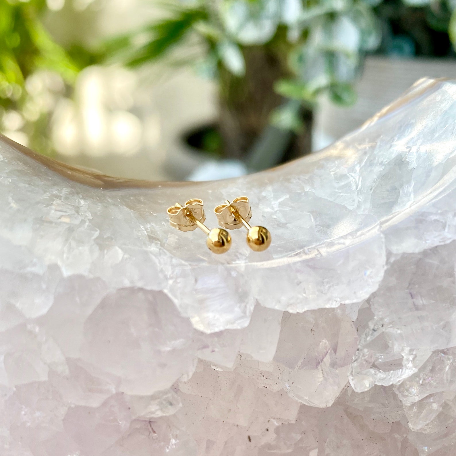 Simple Gold Studs 14k Gold Filled or Silver Minimalist Stud | Etsy