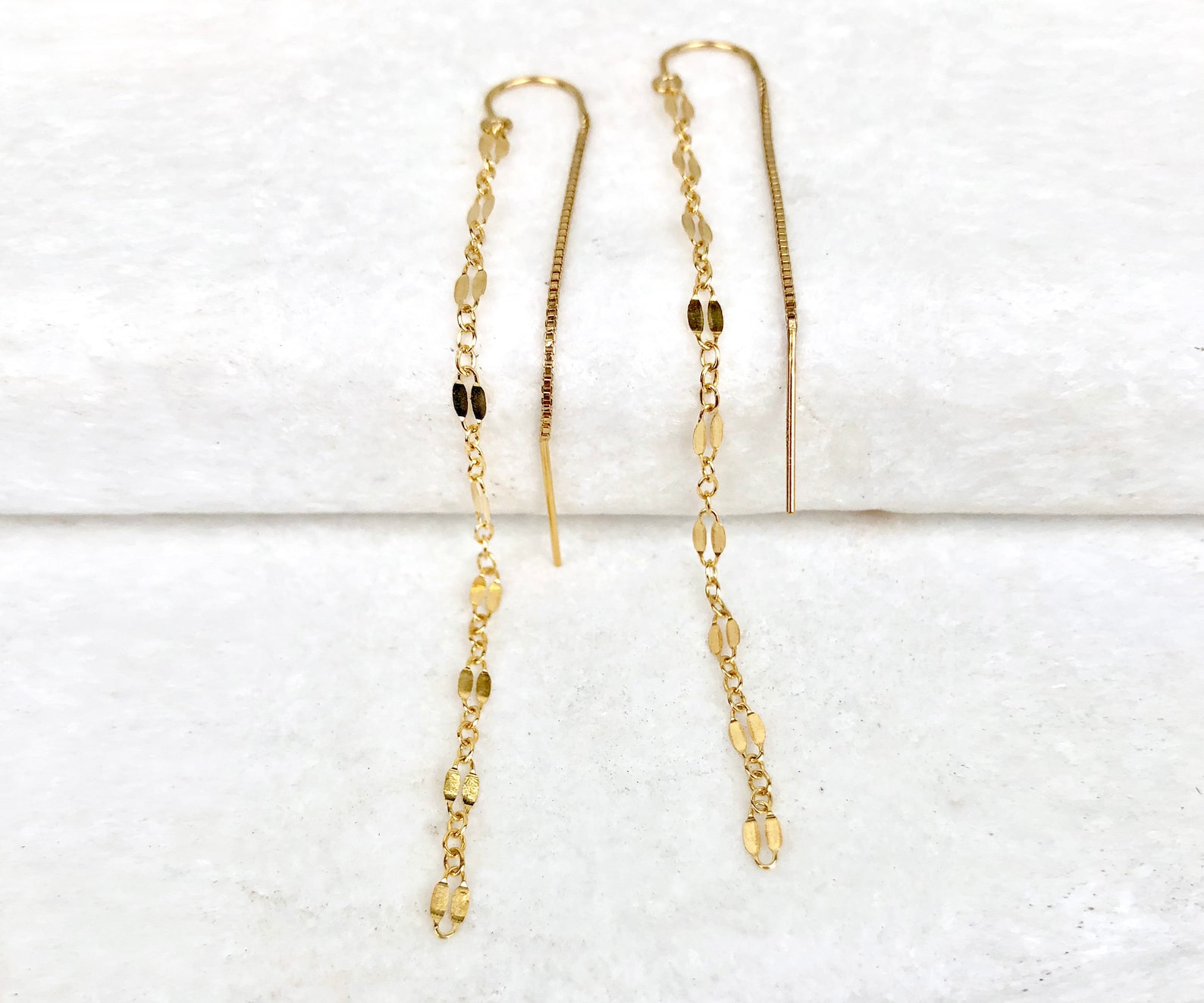 Long Chain Earrings Dangling Earrings Threader Earrings - Etsy