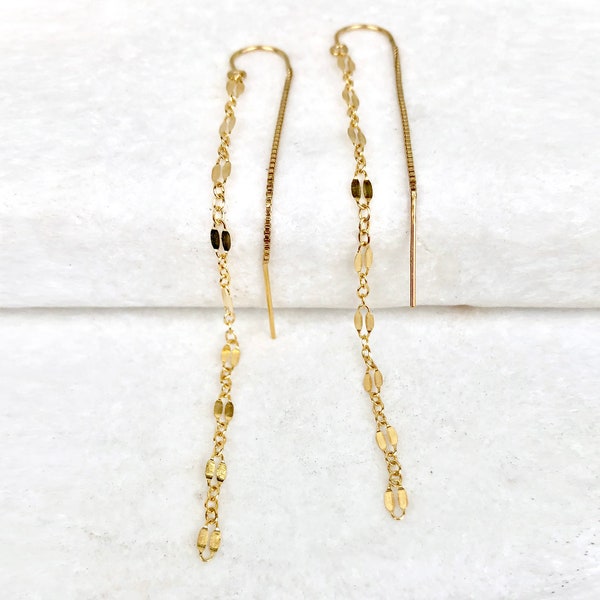 Long Chain Earrings - Etsy