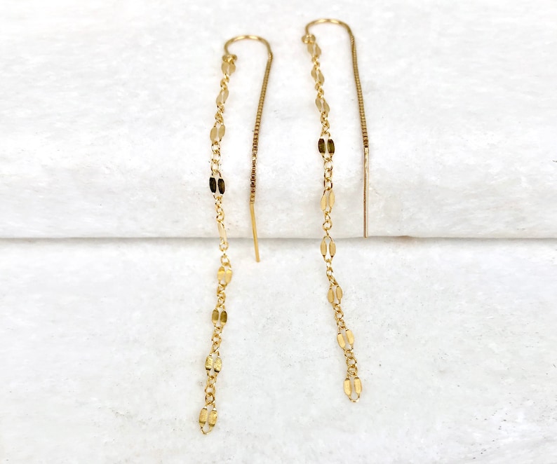 Long Chain Earrings Dangling Earrings Threader Earrings - Etsy