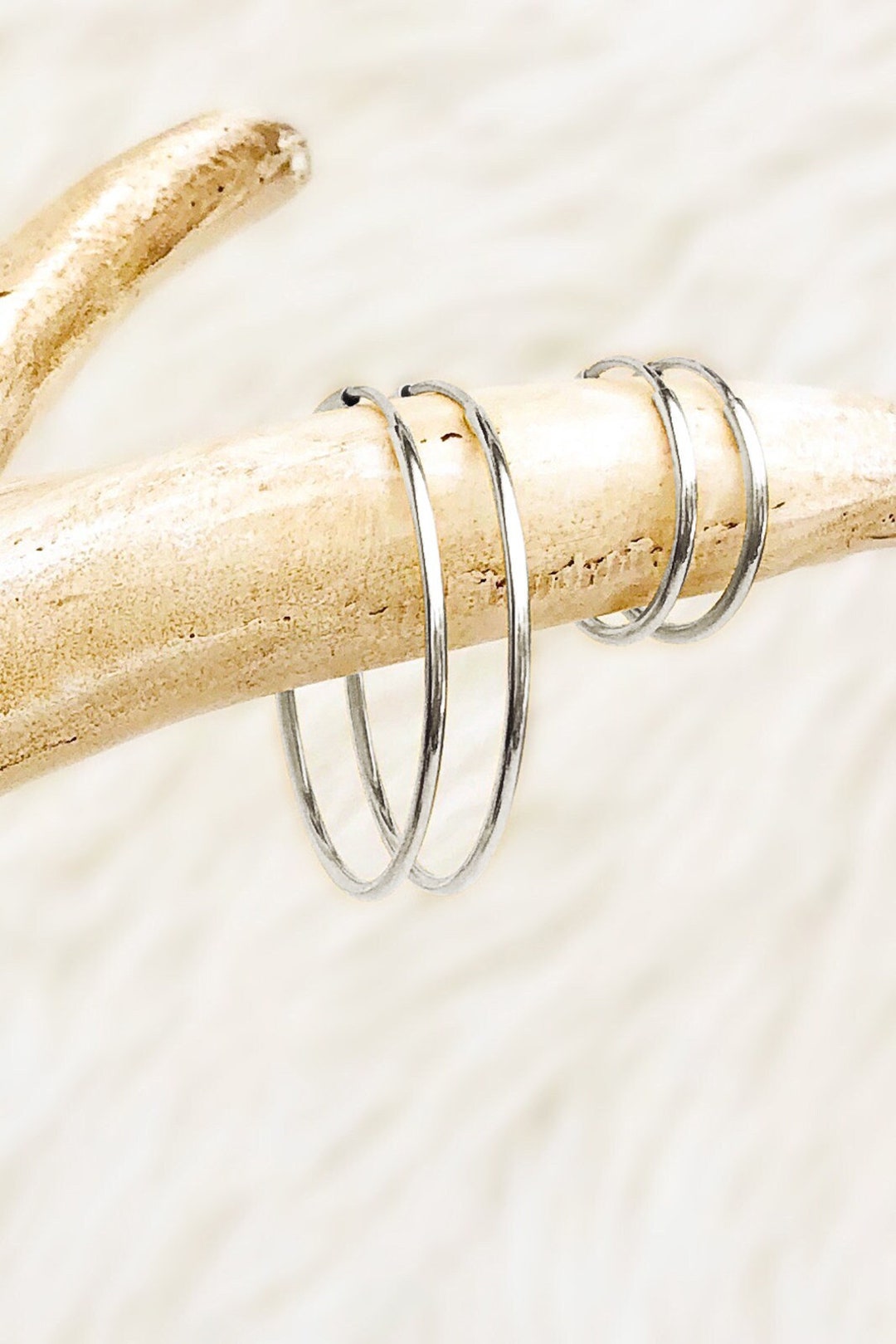 Sterling Silver Hoops, Silver Minimalist Hoops, Thin Silver Hoop, Small ...