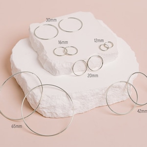 Sterling Silver Hoops, Silver Minimalist Hoops, Thin Silver Hoop, Small ...