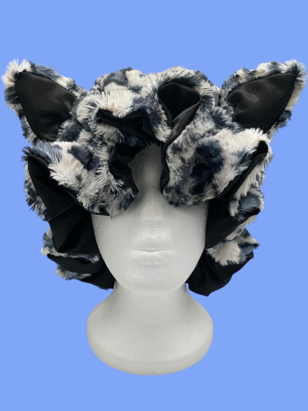 Snow Leopard Luxe Bonnet, Hair Bonnet, Bonnet, Satin Bonnet, Animal ...