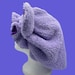 Rhinestone Bear Bonnet: Purple Faux Sherpa Satin-lined Sleeping Bonnet ...