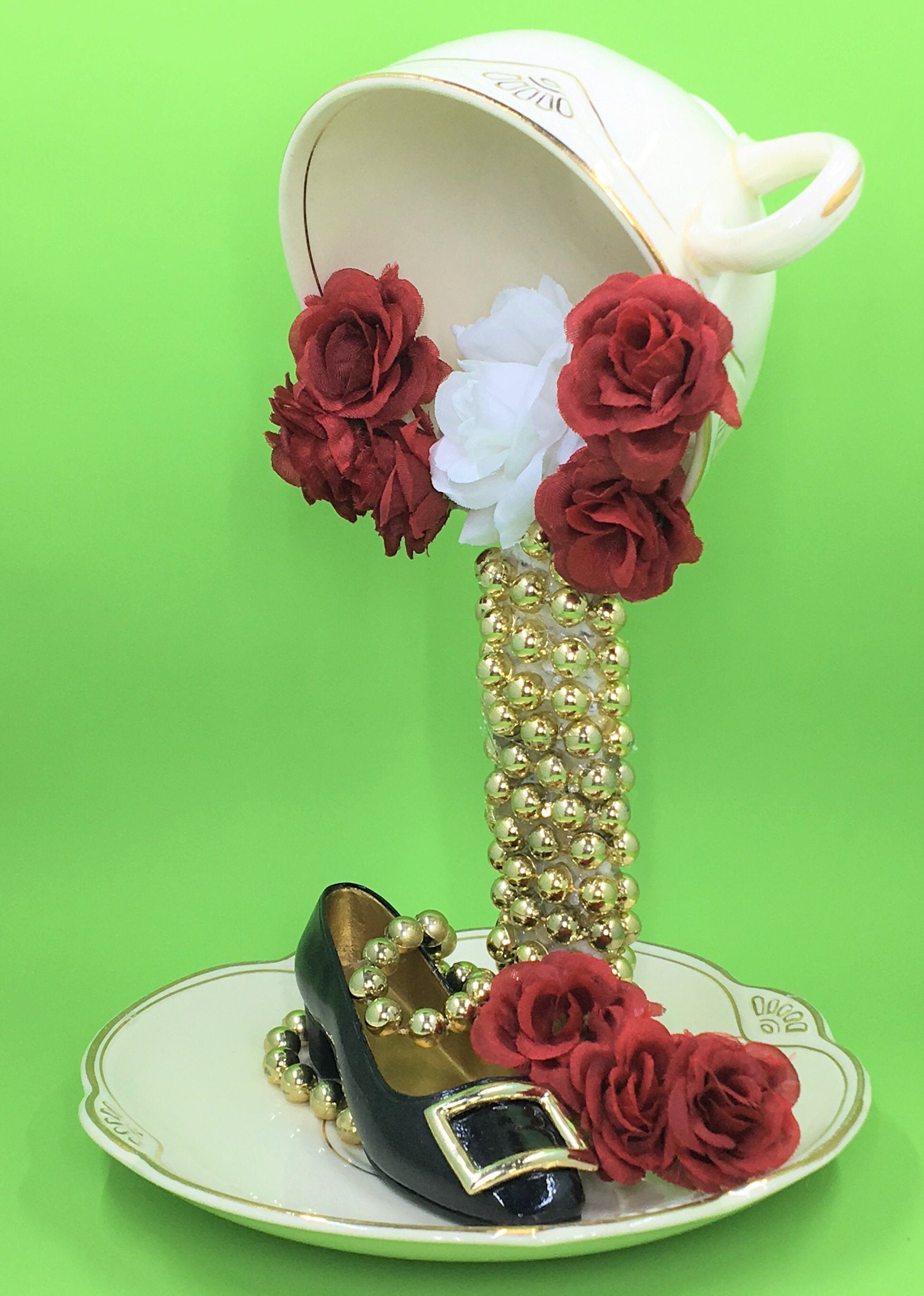 Shoe Collector Centerpiece, Shoe Diva Teacup Centerpiece, Coffee Table ...