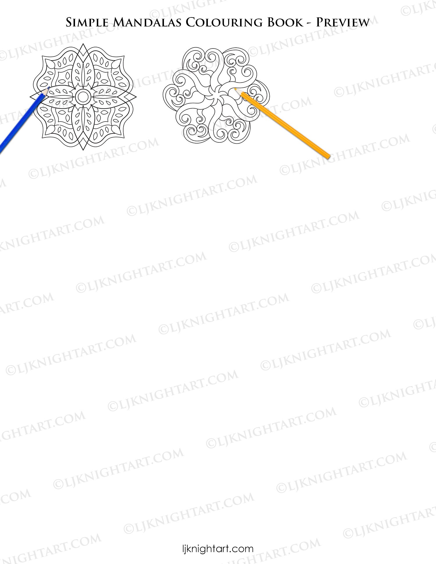 Simple Mandalas Printable Colouring Book - Digital PDF Download - 50 ...