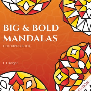 Big & Bold Mandalas Printable Colouring Book - 50 Easy Abstract Designs ...
