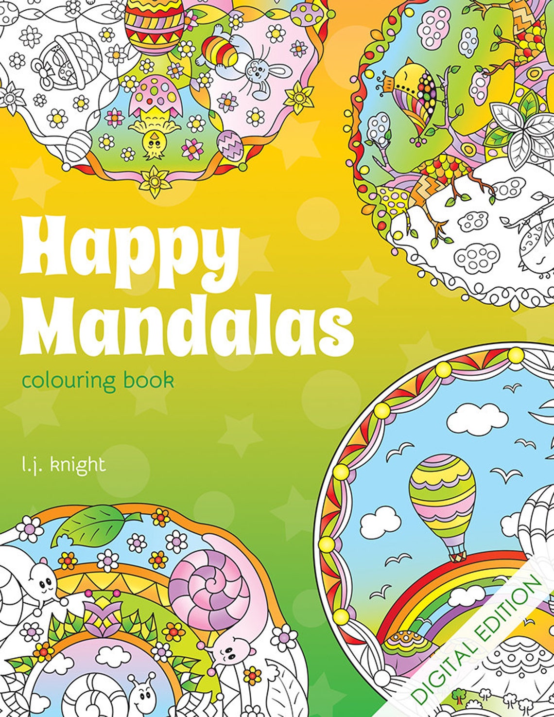 Happy Mandalas Colouring Book for All Ages - 30 Pages Cute Cartoons ...