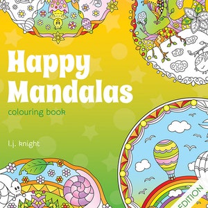 Happy Mandalas Colouring Book for All Ages - 30 Pages Cute Cartoons ...