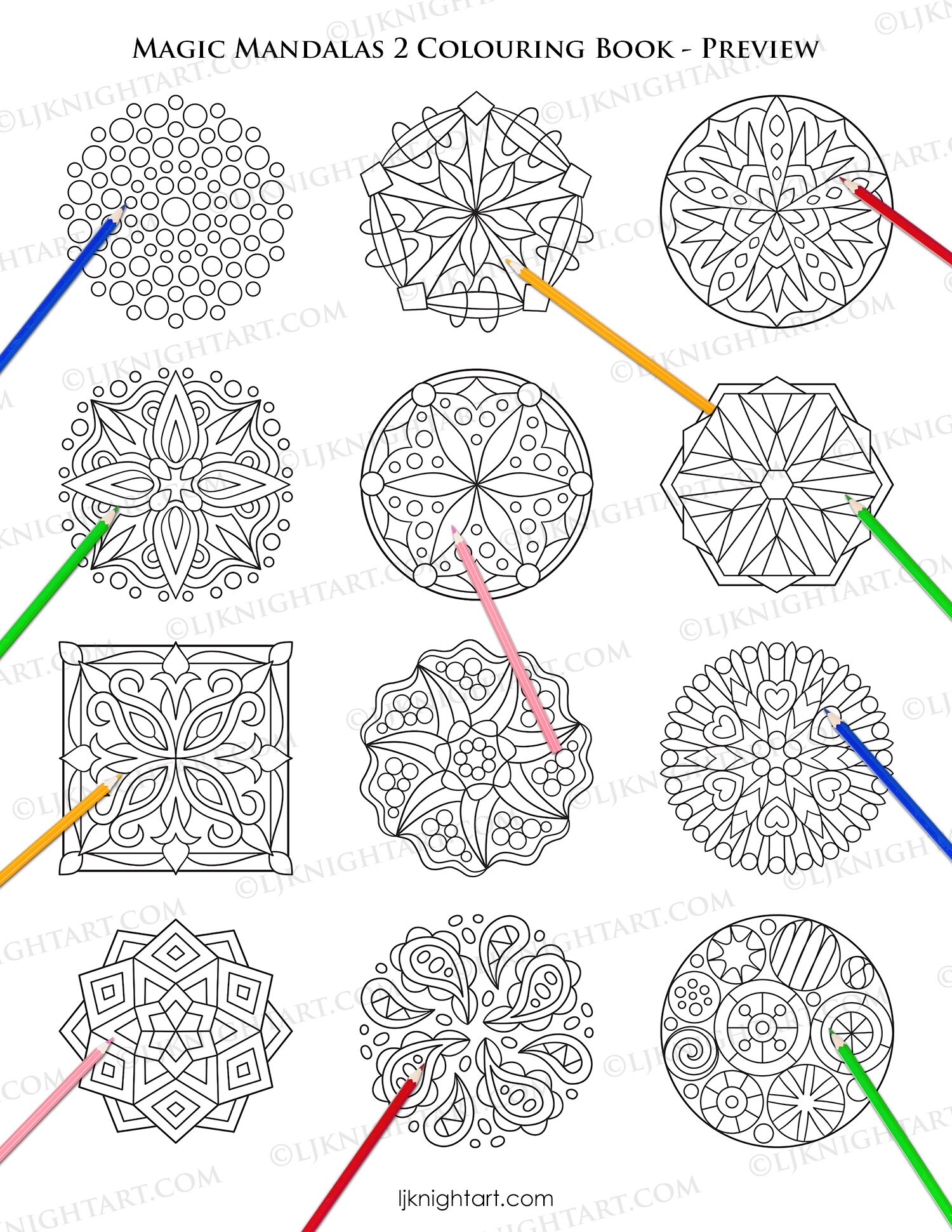 Magic Mandalas 2 Printable Colouring Book for Kids 50 Easy Mandala ...