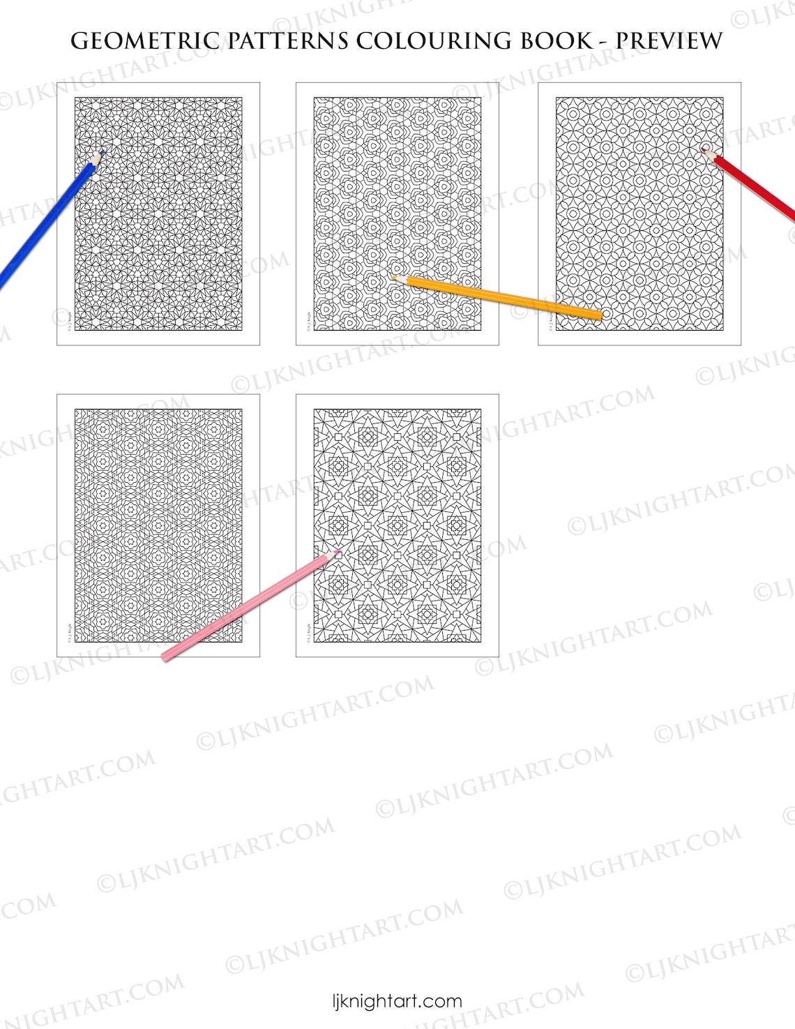 Geometric Patterns Colouring Book for Adults Printable Digital - Etsy