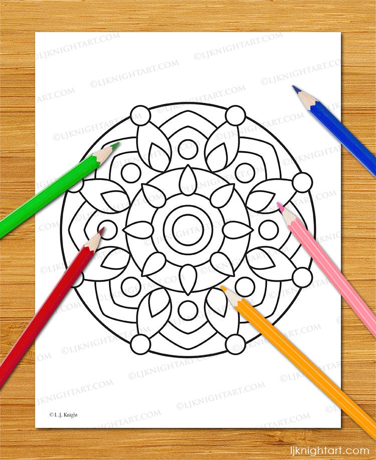 Magic Mandalas 2 Printable Colouring Book for Kids - 50 Easy Mandala ...
