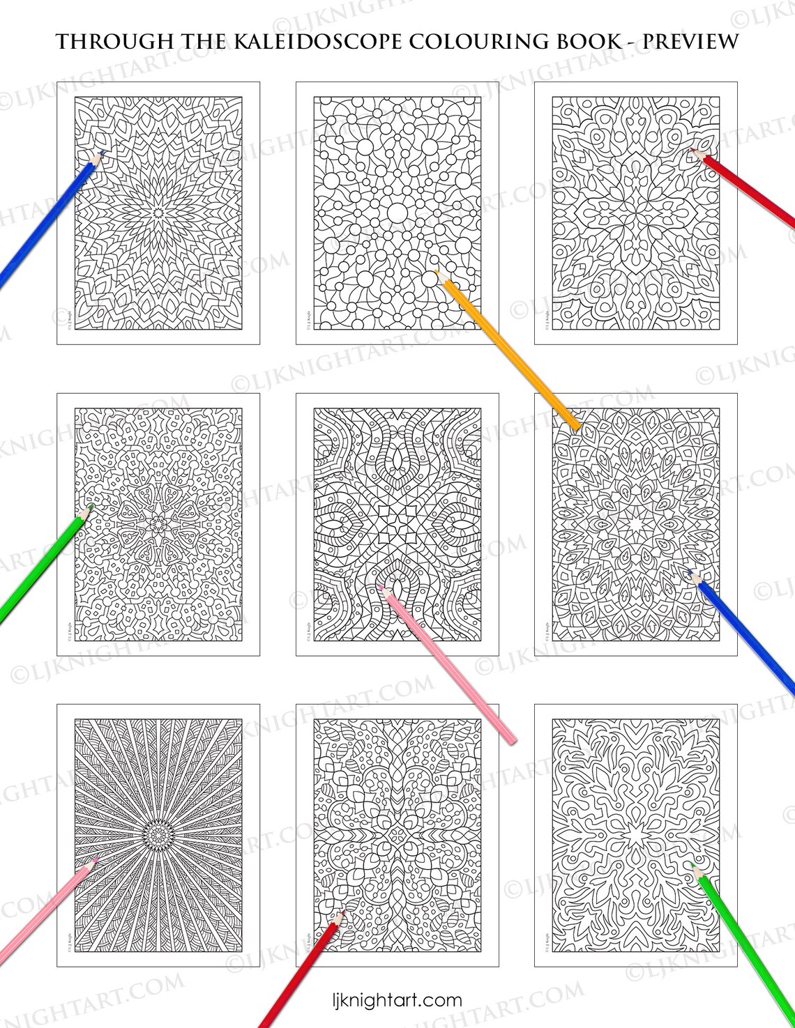 Through the Kaleidoscope Digital Colouring Book PDF | Etsy