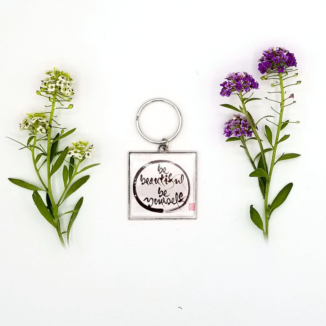 Calligraphy Keychain - Zen Art - Mindfulness Reminder - Etsy