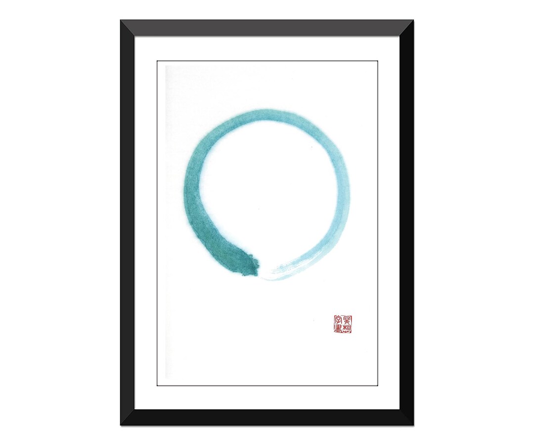 Cyan Enso #3- Zen Calligraphy - Zen Circle - Etsy