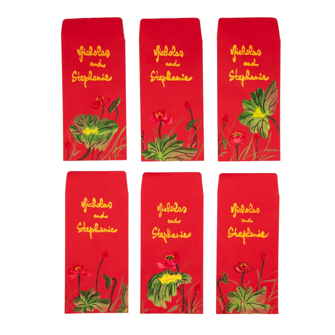 Red Envelope- Lucky Money Envelope - Custom Made - Pack of 6 - Etsy