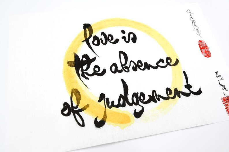 Love is the Absence of Judgement - Dalai Lama - Gold Enso - Etsy