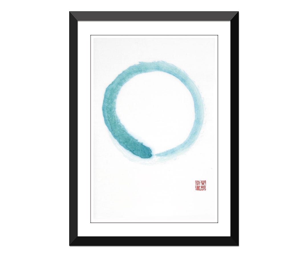 Cyan Enso #2- Zen Calligraphy - Zen Circle - Etsy