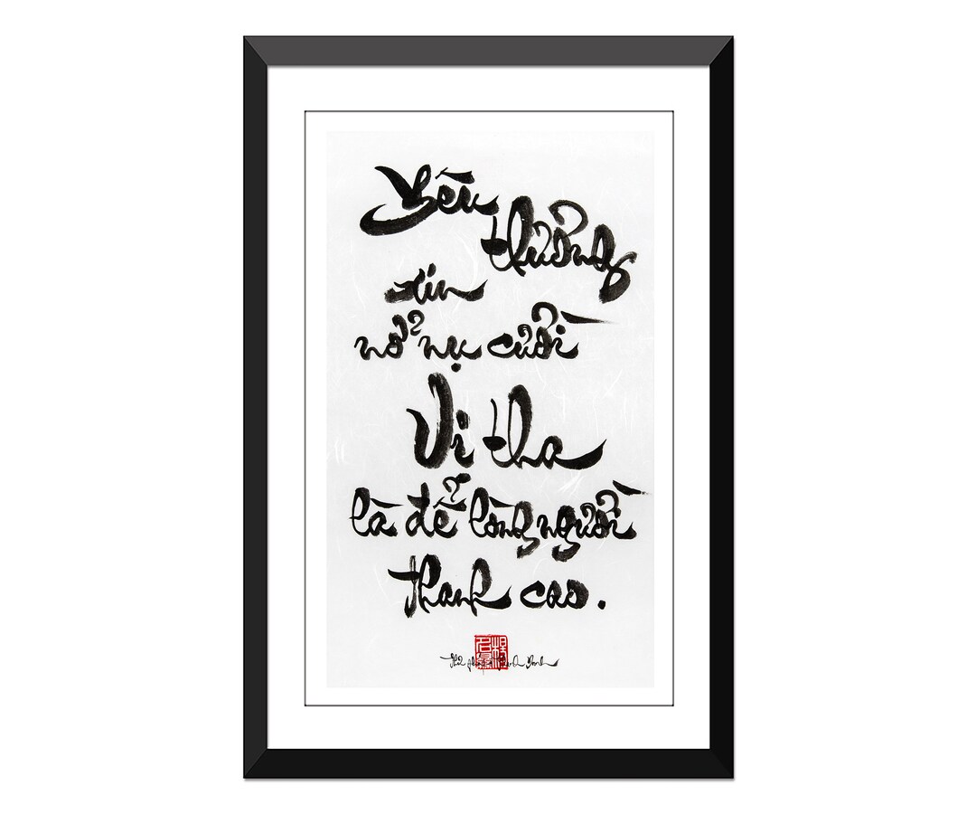 Vietnamese Calligraphy - Thu Phap Viet 10.5x17 Inch - Etsy