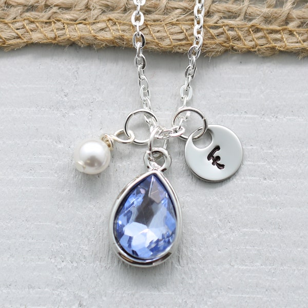 March Birthstone Necklace - Etsy