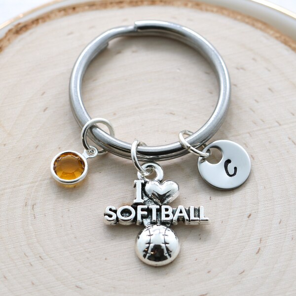 Softball Keychain - Etsy
