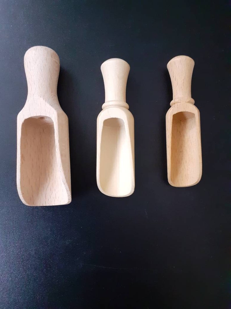 Wooden Scoops | Spice & Herb Scoops | Coffee, Tea, Salt Scoops. Set of ...