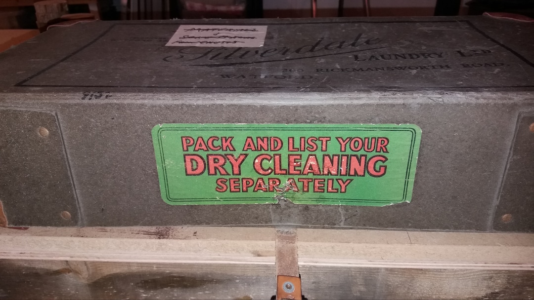 Vintage 1950s Laundry Box: Sturdy Cardboard Case With Leather Strap - Etsy