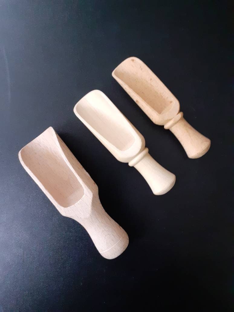 Wooden Scoops | Spice & Herb Scoops | Coffee, Tea, Salt Scoops. Set of ...