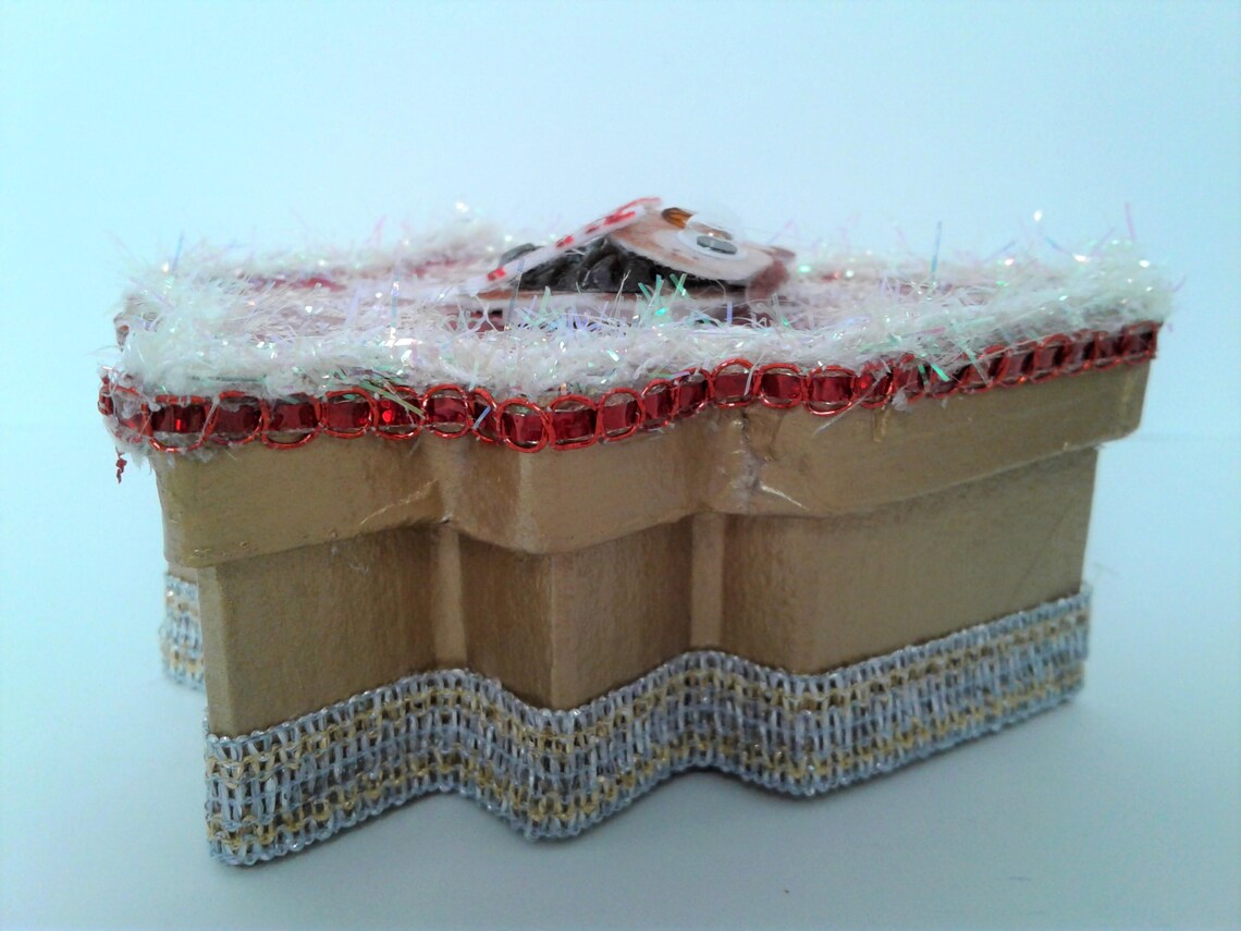 Paper Mache Christmas Tree Owl Treat Box With A Set of 3 Owl - Etsy