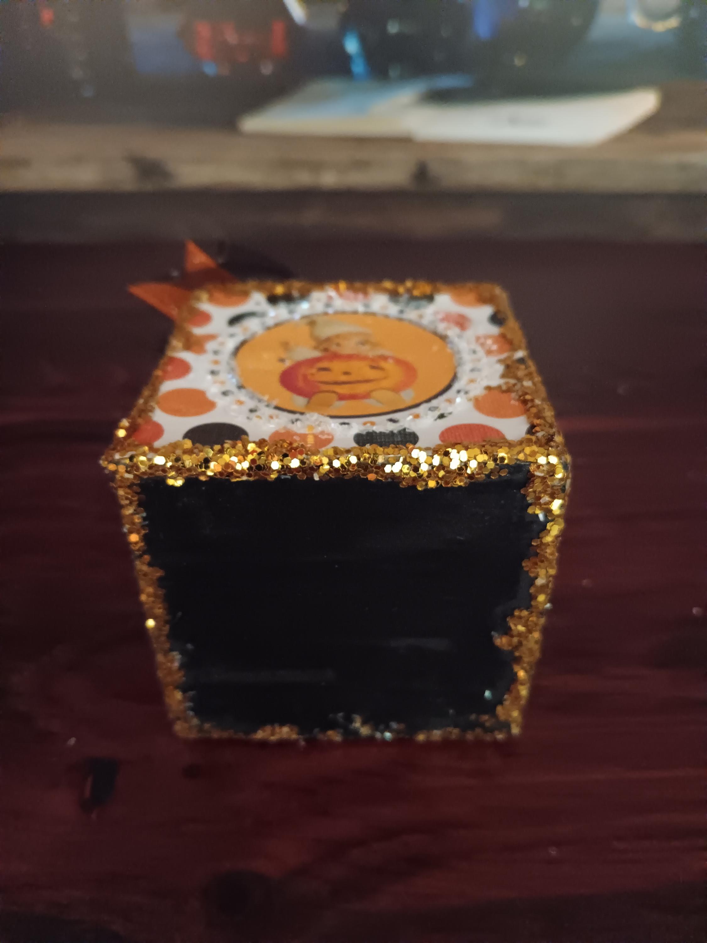 Halloween Paper Mache Block Ornament With Vintage Images and Faux ...