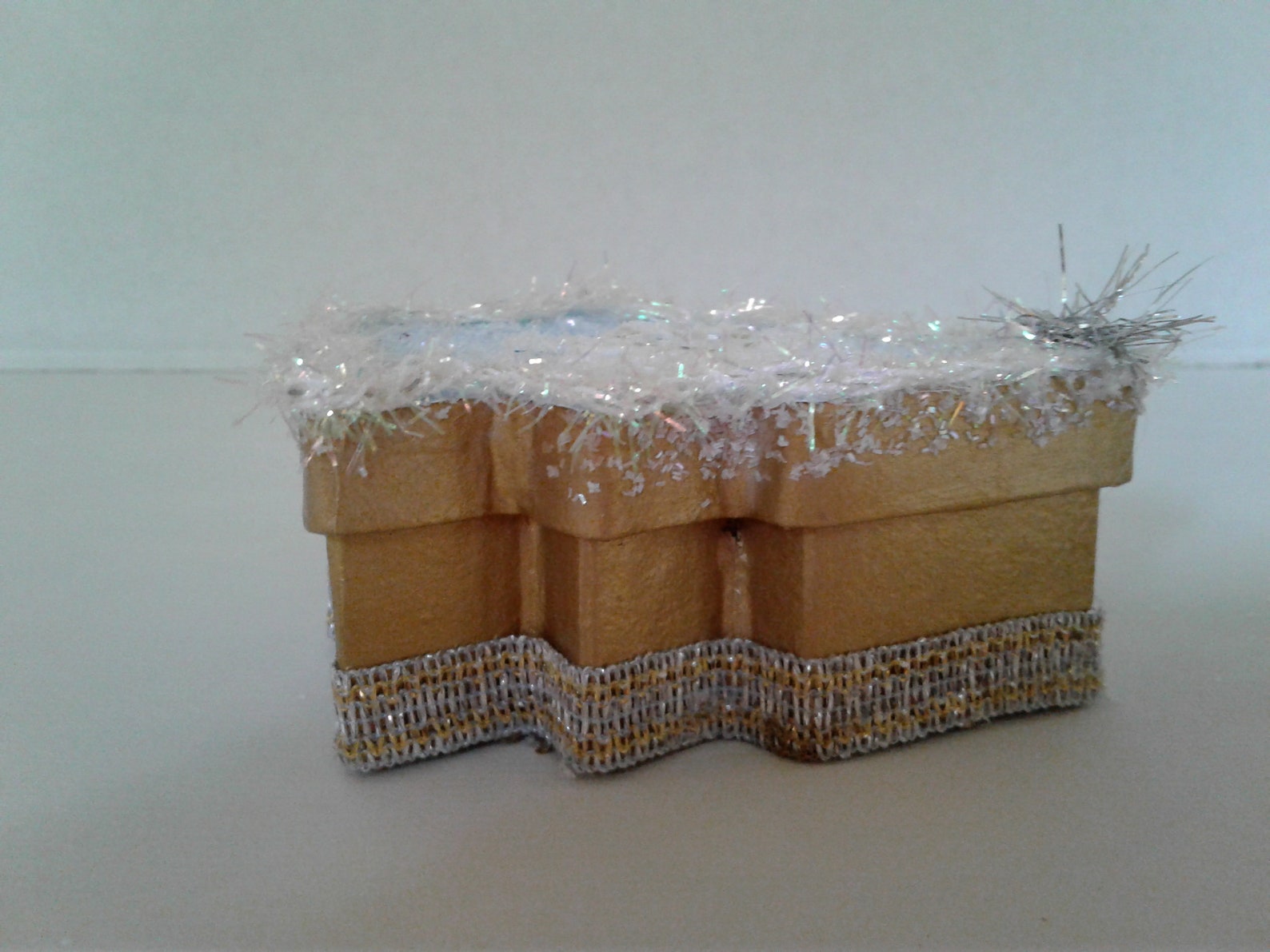 Paper Mache Snowflake Print Christmas Box With White Snowflake - Etsy