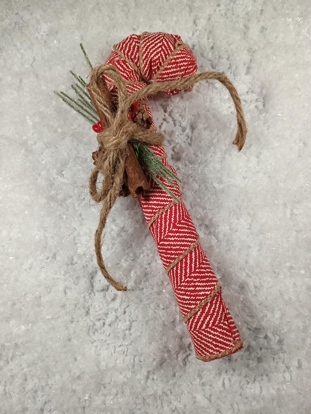 Upcycled Candy Cane Container Red & White Herringbone Candy Cane ...
