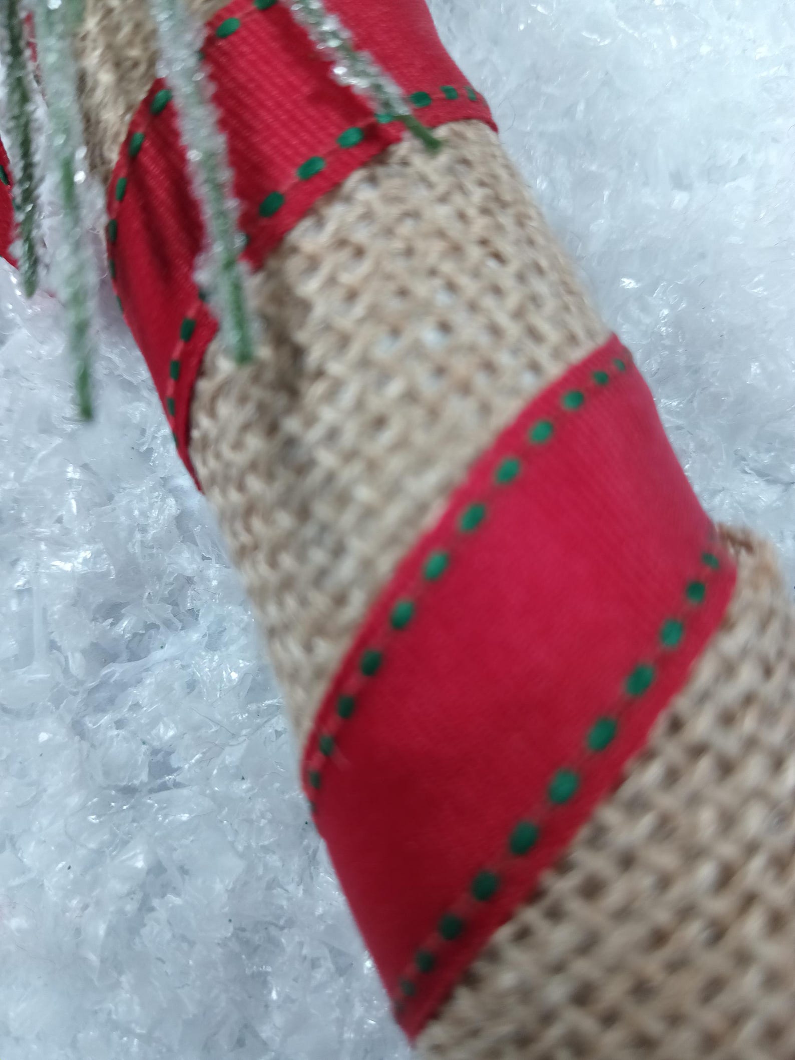 Upcycled Candy Cane Container Rustic Candy Cane With Natural Burlap ...
