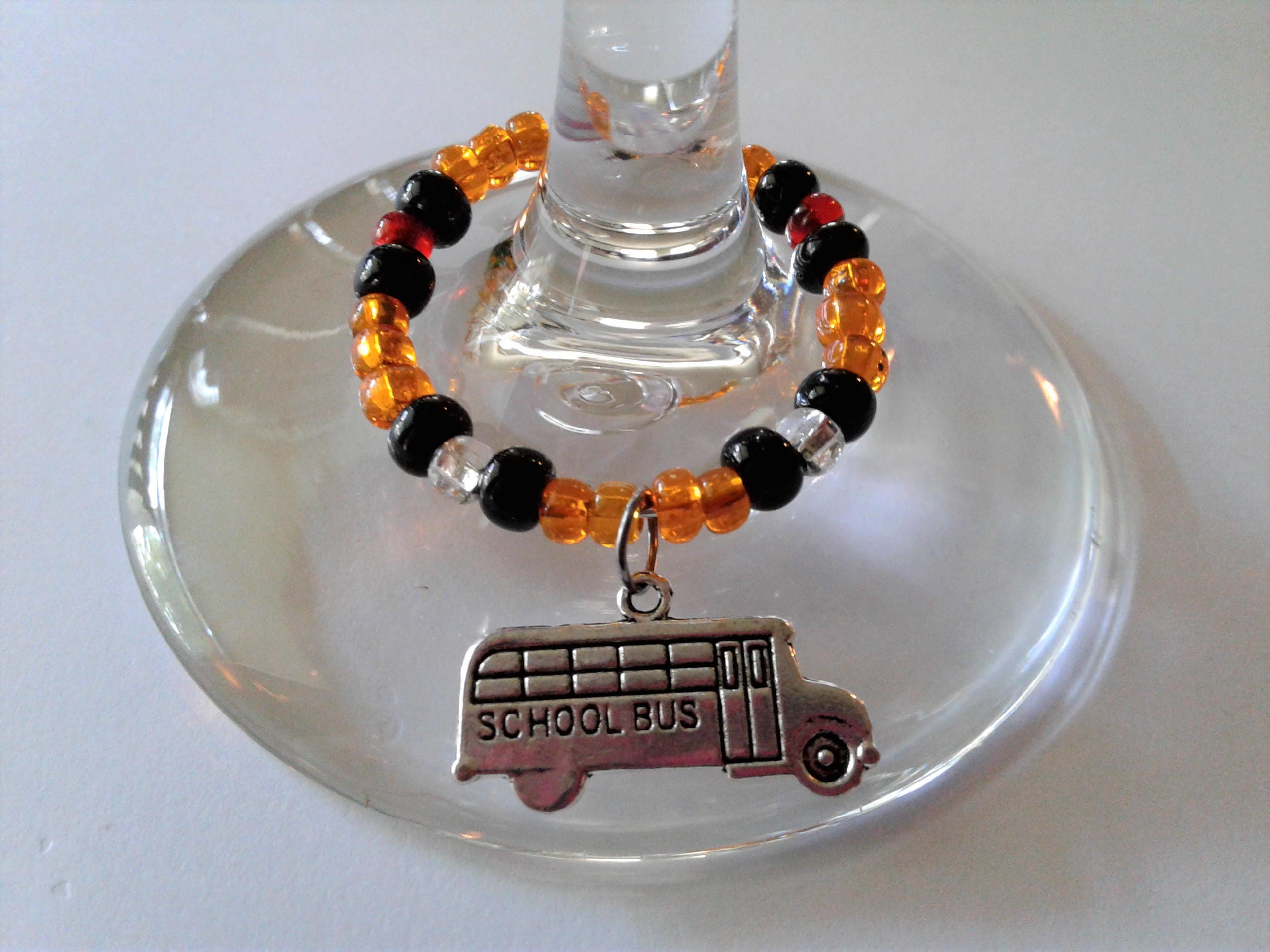 Back to School Teacher's Wine Glass Ring Set of 4 ID1 - Etsy