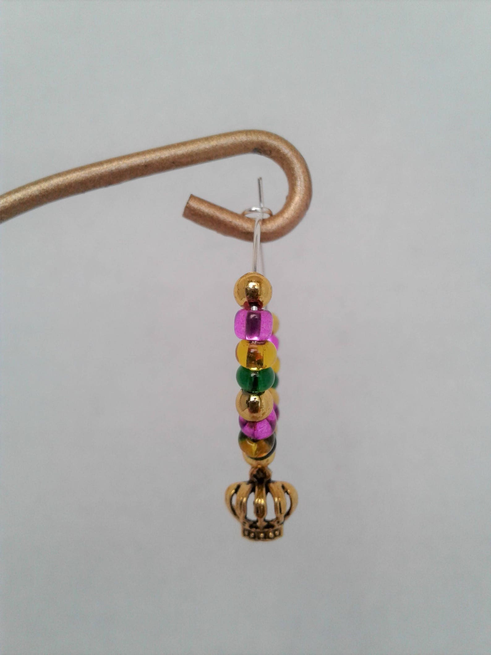 Mardi Gras King Rex Crown Charm Hoop Earrings - Etsy