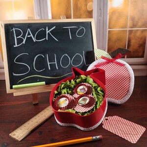 Paper Mache Teacher's Back to School Apple Box Gift Set With 3 Bottle ...