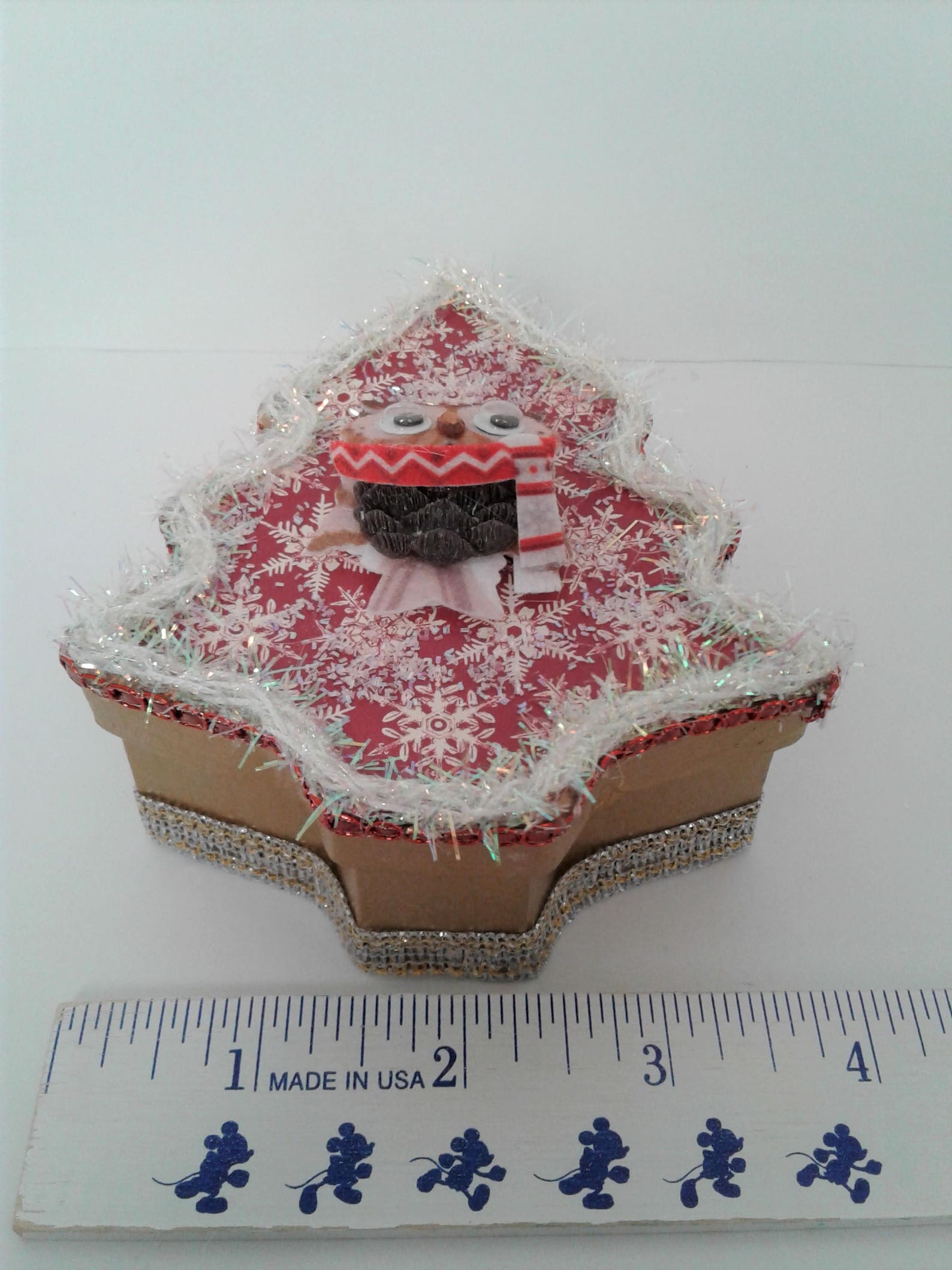 Paper Mache Christmas Tree Owl Treat Box With A Set of 3 Owl - Etsy