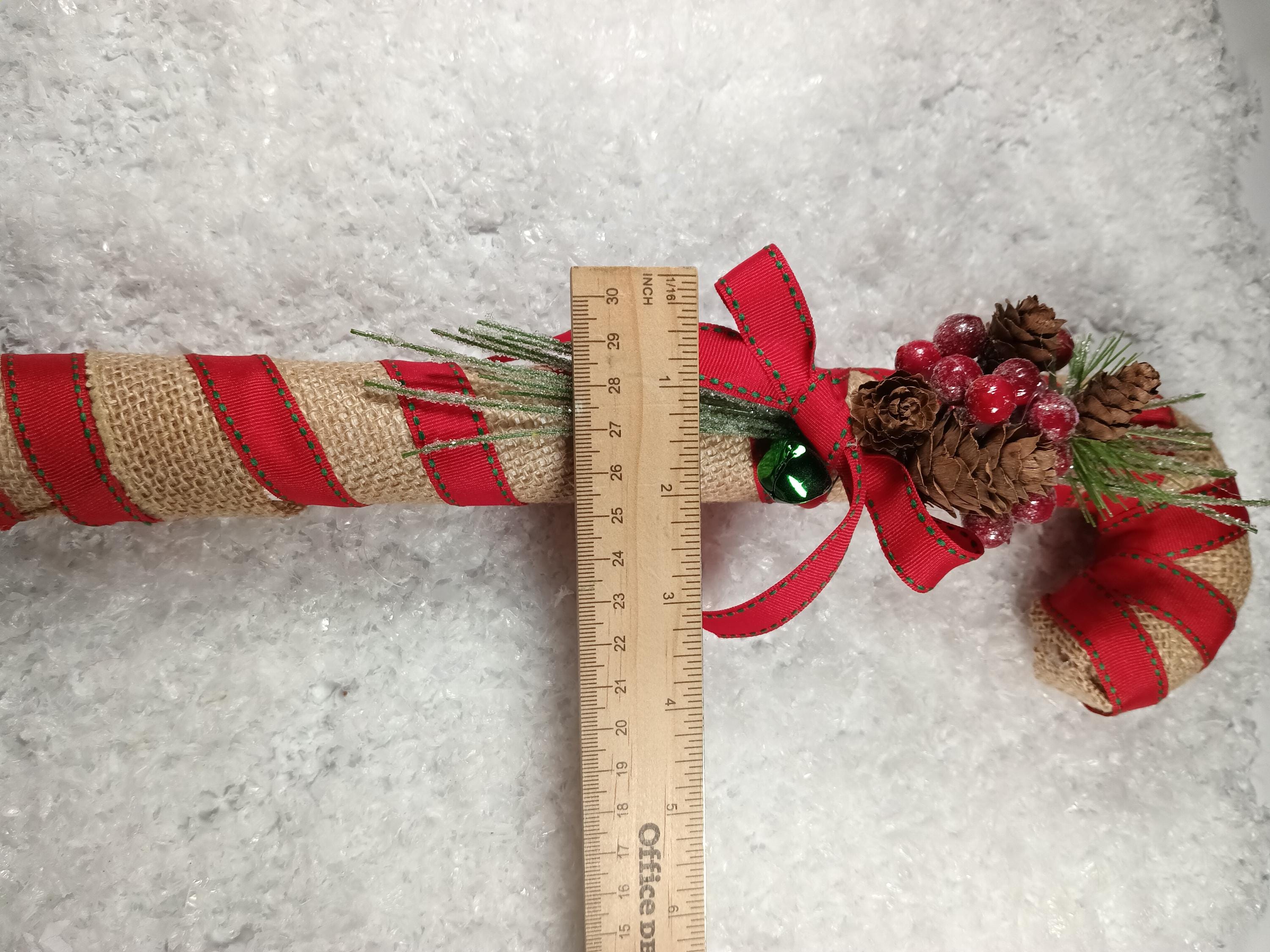 Upcycled Candy Cane Container Rustic Candy Cane With Natural Burlap ...