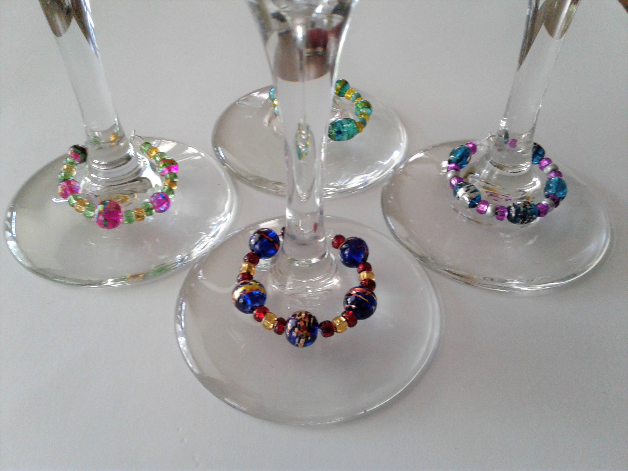 Girl's Night in Wine Glass Rings Set of 4-jewel Tones - Etsy