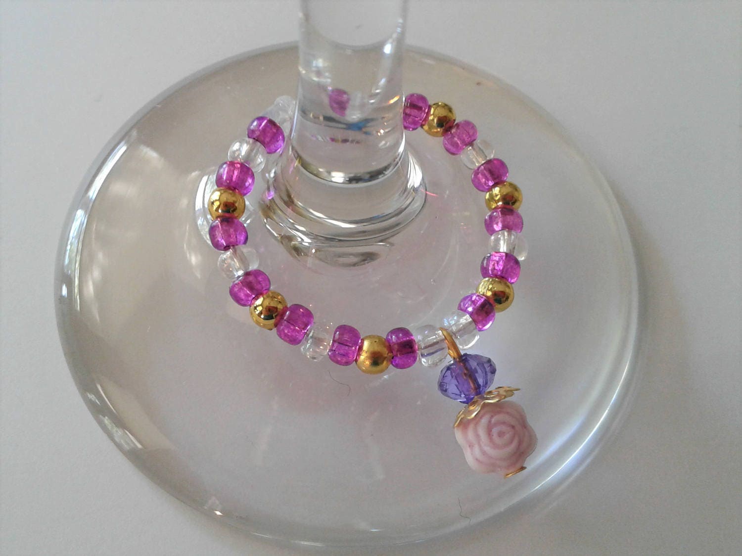 Floral Bridal Brunch Wine Glass Rings Set of 5 - Etsy