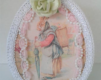 Paper Mache Shabby Chic Easter Egg Box With 3 Bottle Cap | Etsy