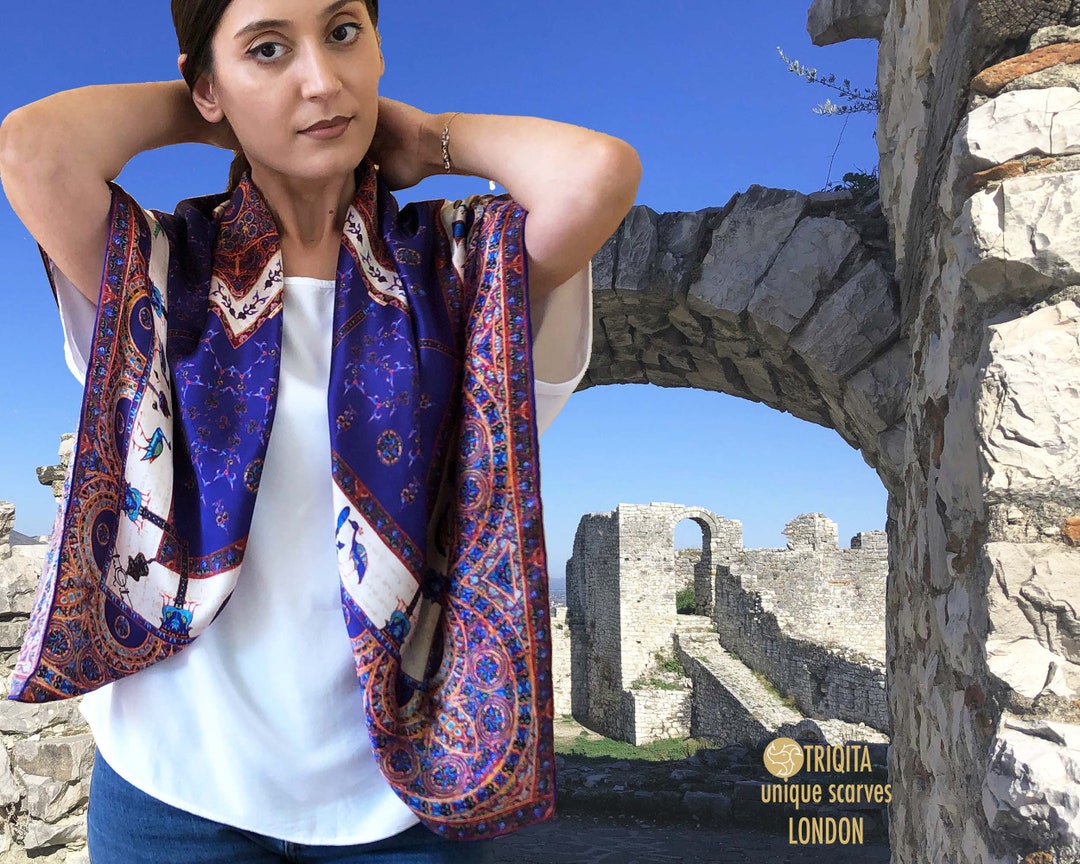 Blue Silk Scarf Berat Codex Decorated With Christian Art From 12 ...