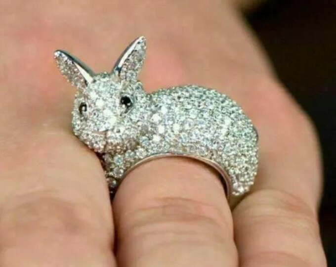 Unique Designer Rabbit Animal Inspired Ring, Exclusive Party Wear Ring ...