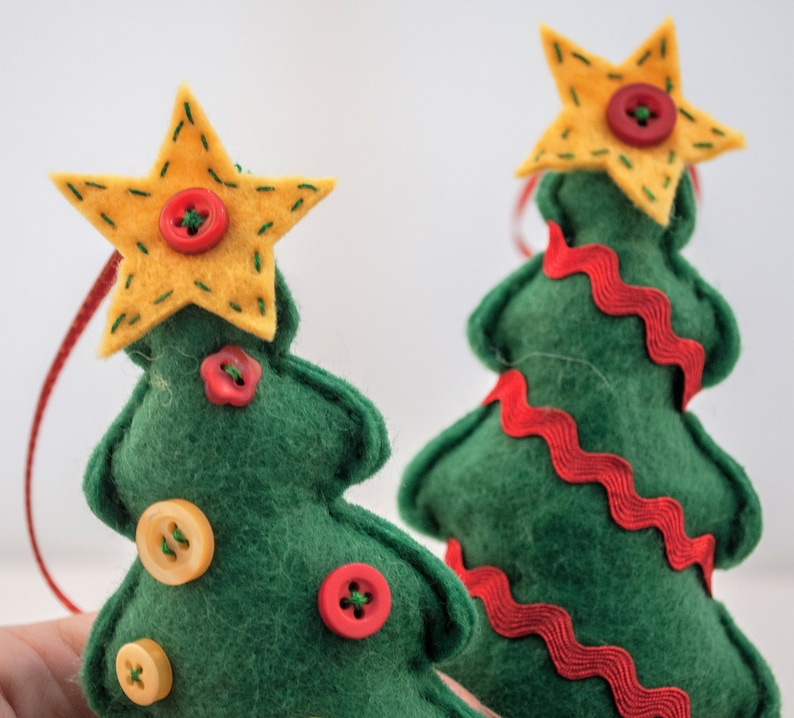 Christmas Felt Tree Decoration - Pattern and Instructions - Etsy