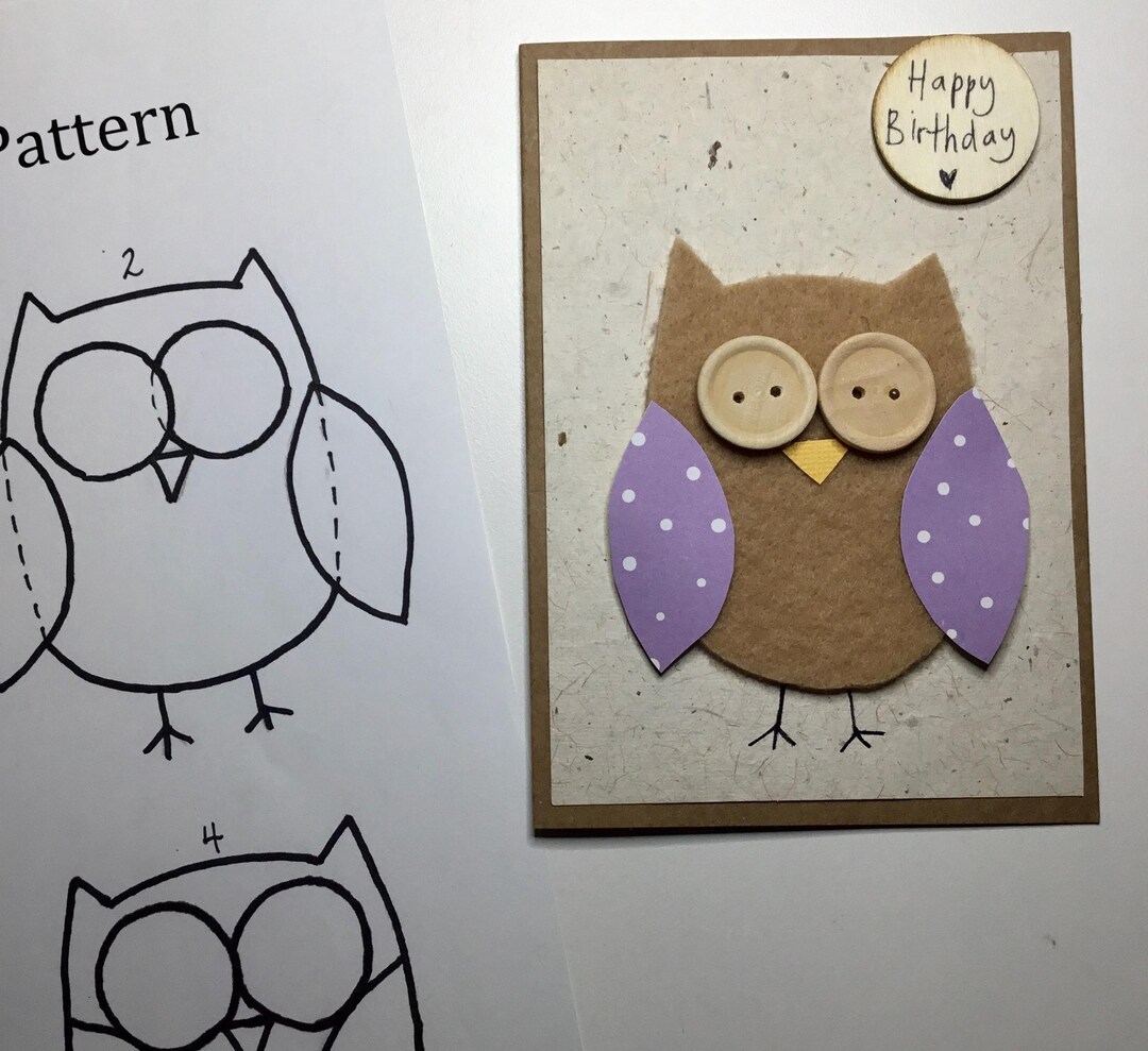 Owl Design for Cards and Crafts - Downloadable Pattern (set 1) - Etsy